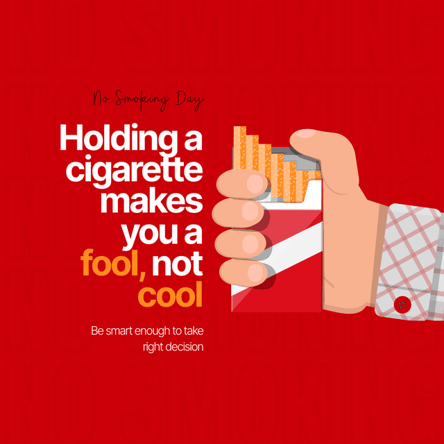 Hand Illustrated No Smoking Day Instagram Post Template