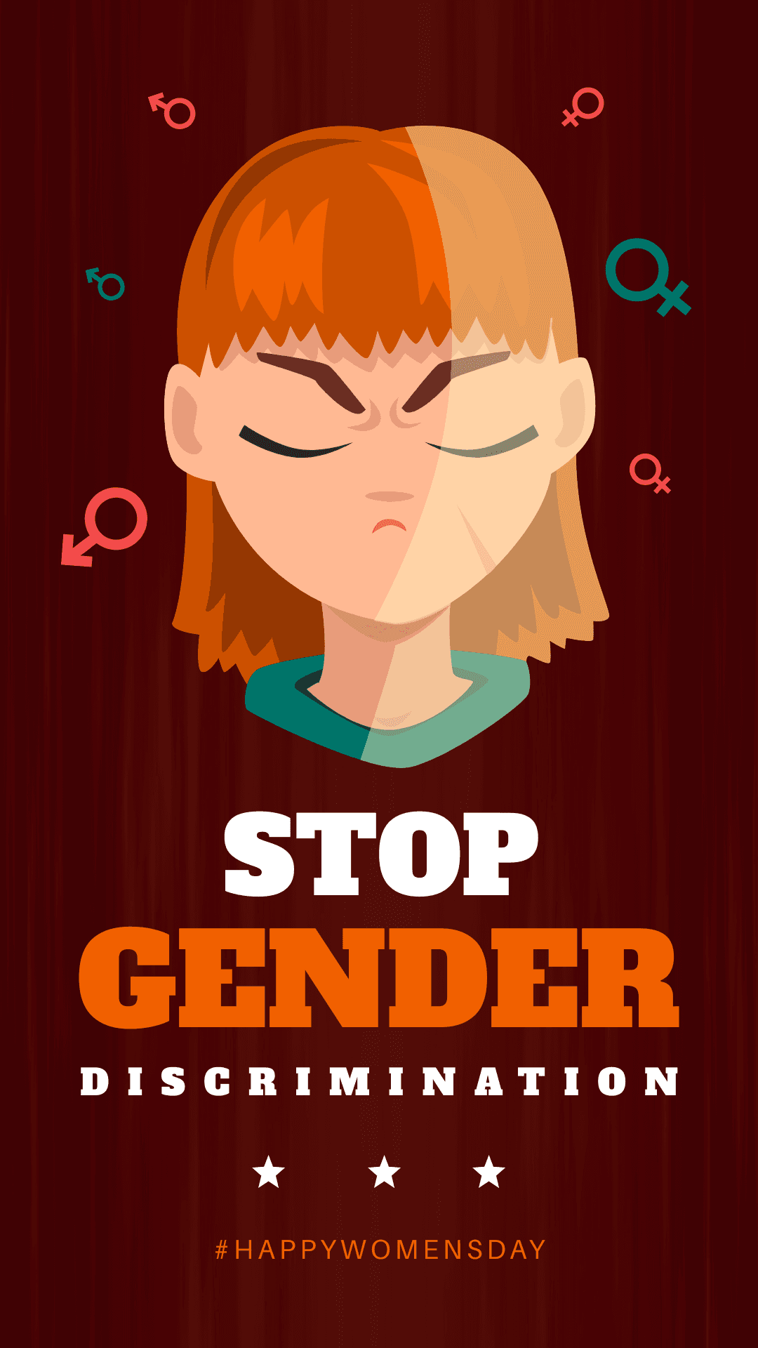 Illustrated Image of Women Stop Gender Inequality Instagram Story Template