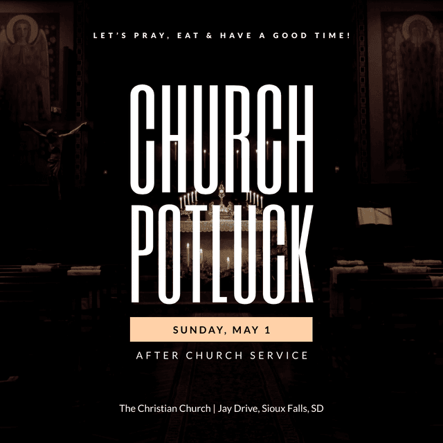 Dark Background Church Potluck Instagram Post