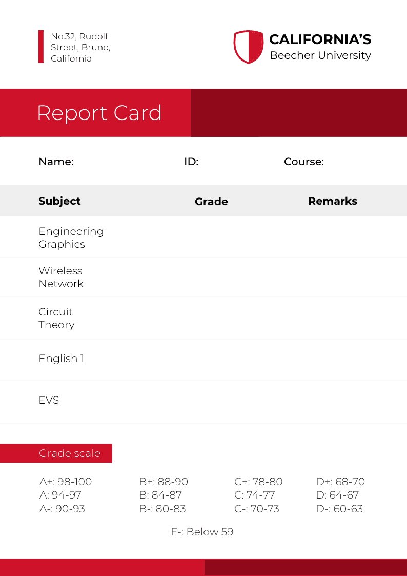 Easy and Free Customizable Report Card Templates | Picmaker