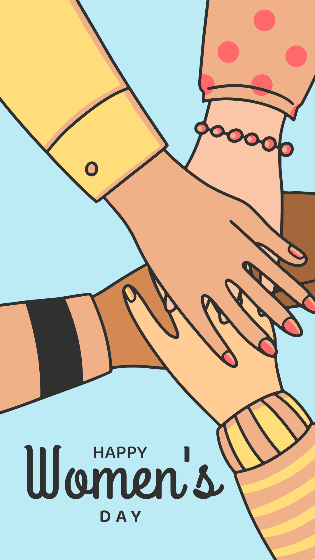 Illustrated Image of Women Stop Gender Inequality Instagram Story Template