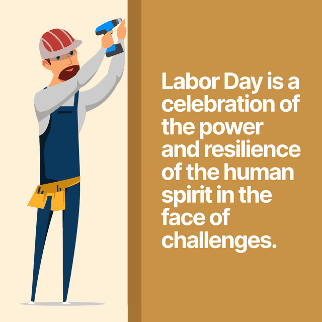 Man Illustrated Labor Day Linkedin Post Template