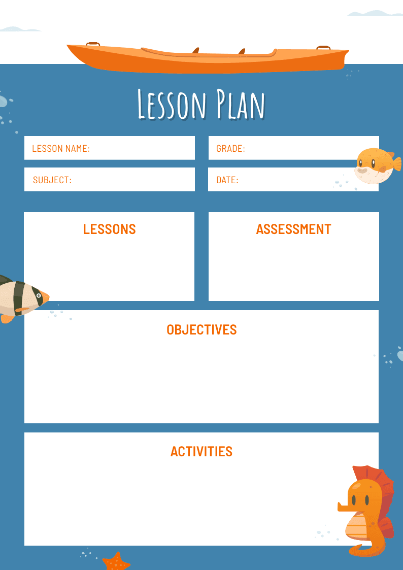 Easy and Free Customizable Lesson Plan Templates | Picmaker