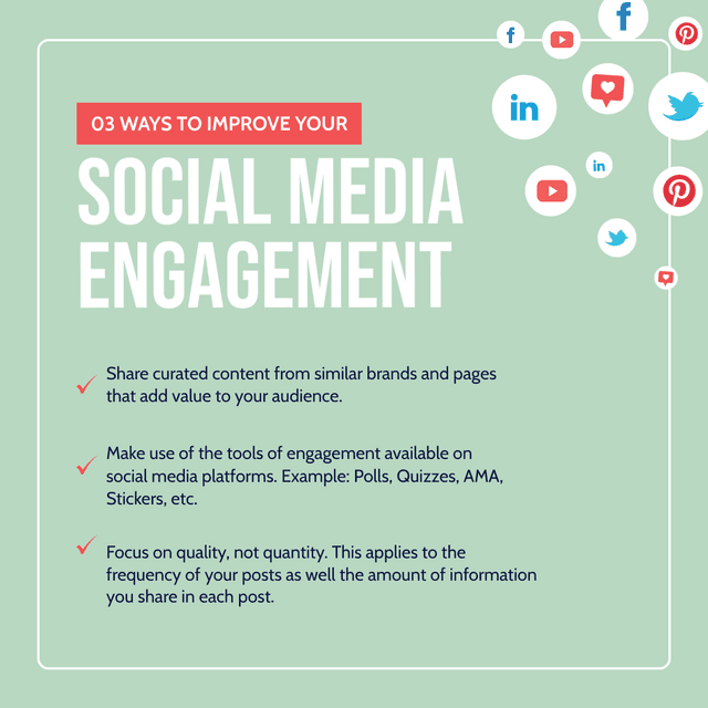 Social Media Engagement Tips Linkedin Post Template