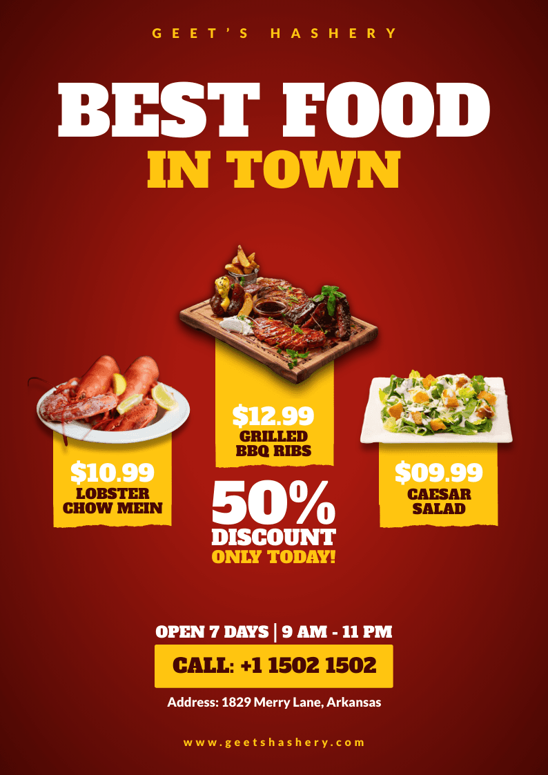 Free Printable Food Flyer Templates | Picmaker