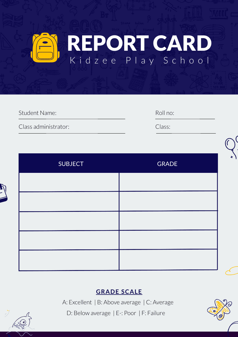 Easy and Free Customizable Report Card Templates | Picmaker