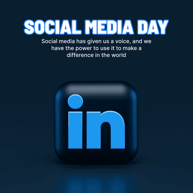 Linkedin Themed Social Media Day Linkedin Post Template