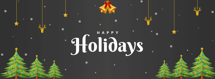 Christmas Trees Happy Holidays Facebook Cover Template