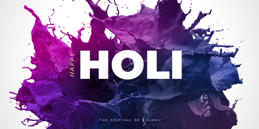 Color Blast Happy Holi Festival of Colors Twitter Post Template