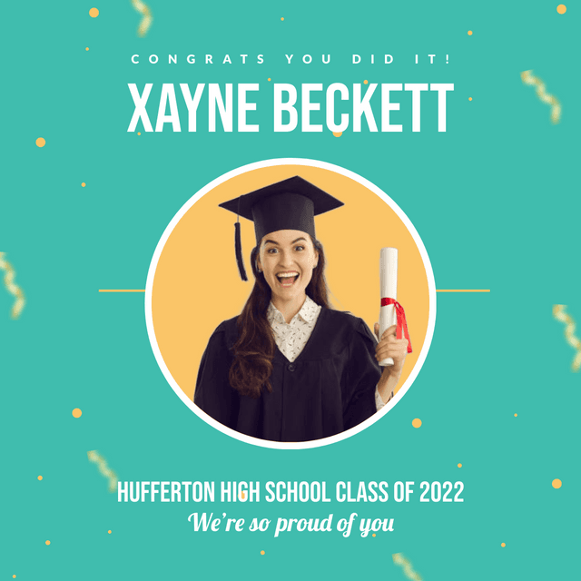 Green Background Graduation Wishes LinkedIn Post Template