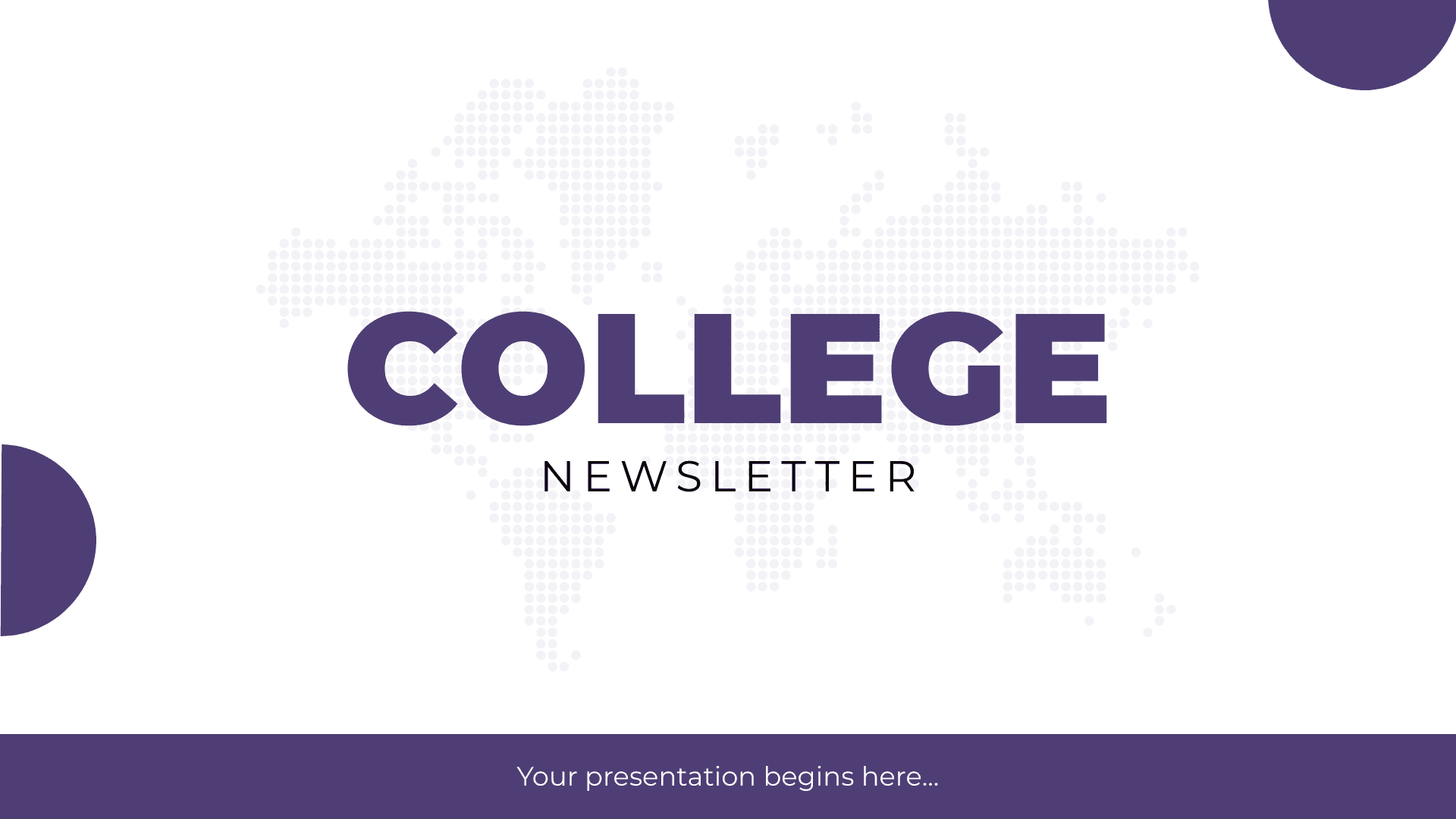 White and Violet College Newsletter Presentation Template
