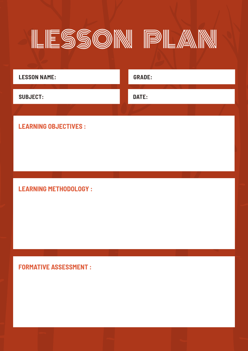 Easy and Free Customizable Lesson Plan Templates | Picmaker