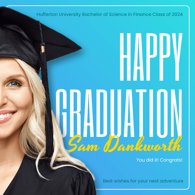 Blue Themed Happy Graduation Linkedin Post Template
