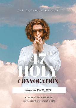 Cloud Background Holy Convocation Church Flyer Template