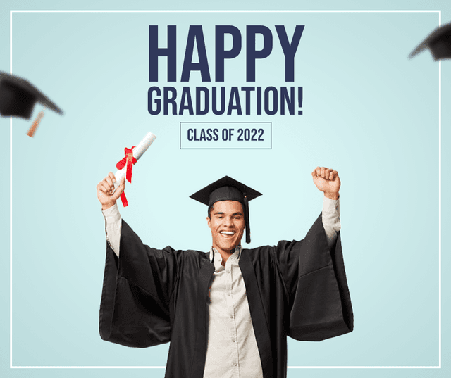 Blue Background Happy Graduation Facebook Post Template