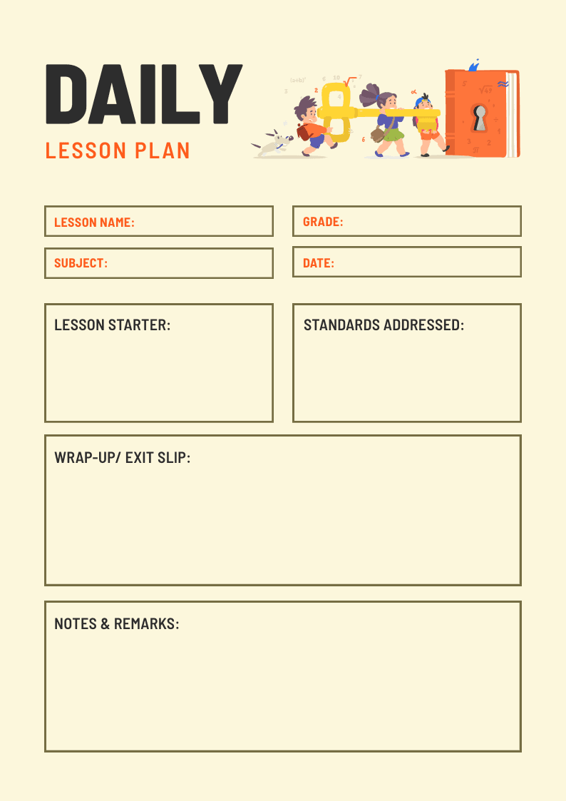 Easy and Free Customizable Lesson Plan Templates | Picmaker