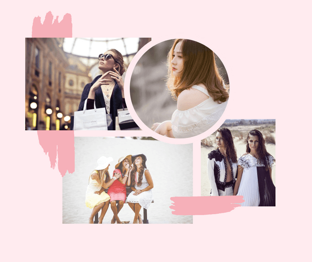 Pink Background Images of Women Facebook Post Template
