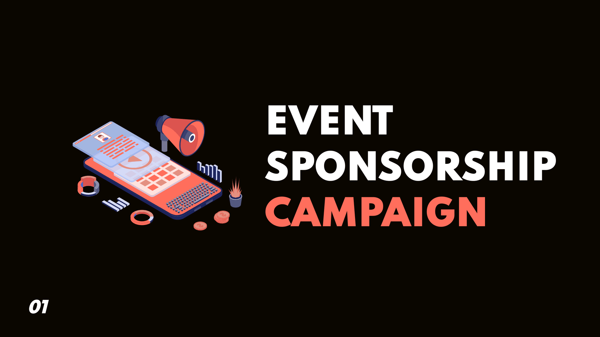 Black Background Event Sponsorship Campaign Presentation Template