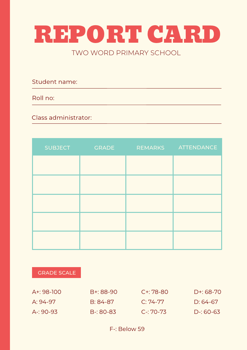 Easy and Free Customizable Report Card Templates | Picmaker