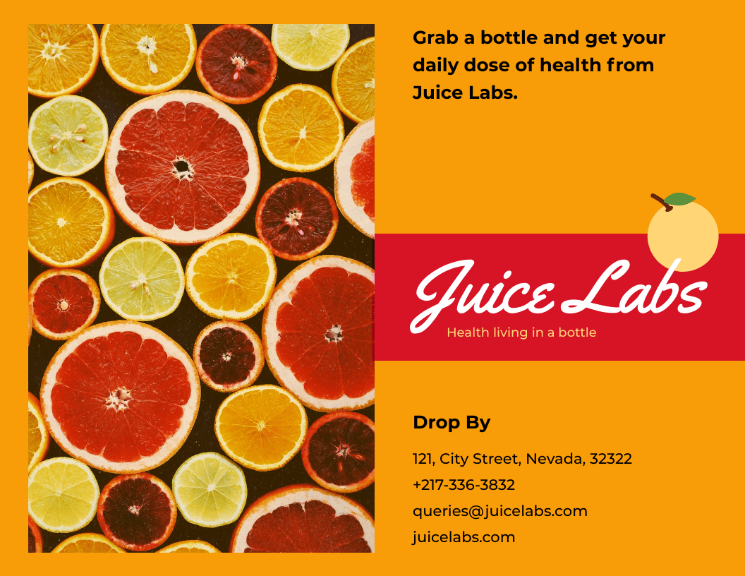 Oranges Illustrated Juice Labs Brochure Template