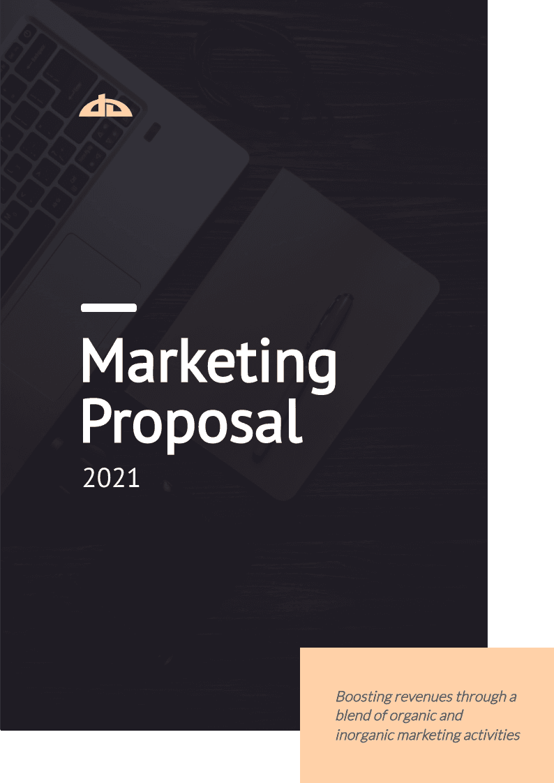 Blue Background Themed Marketing Proposal Template