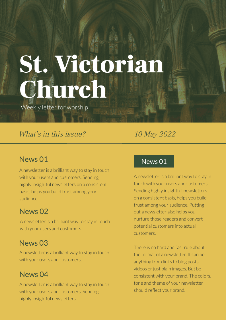 Free and Editable Church Newsletter Templates | Picmaker