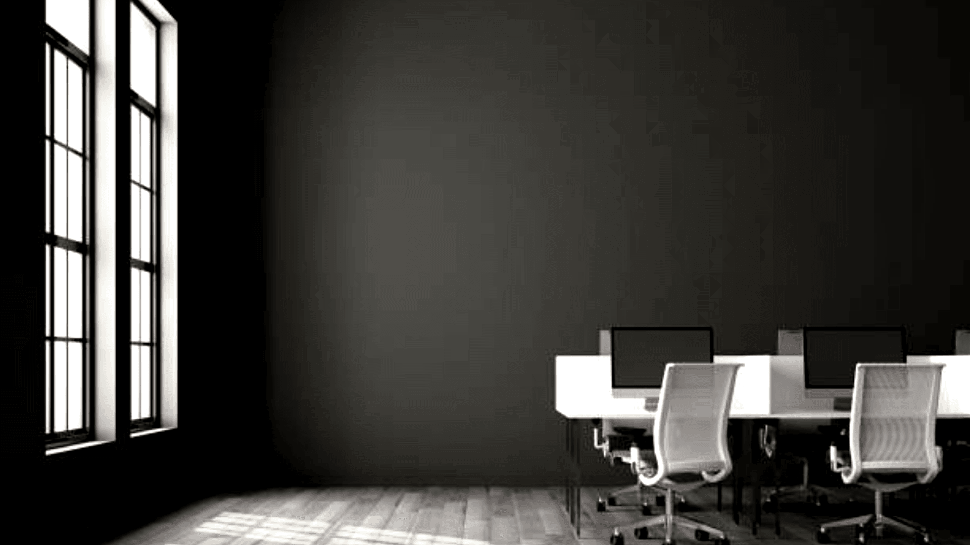 White and Black Workspace Themed Zoom Virtual Background Template