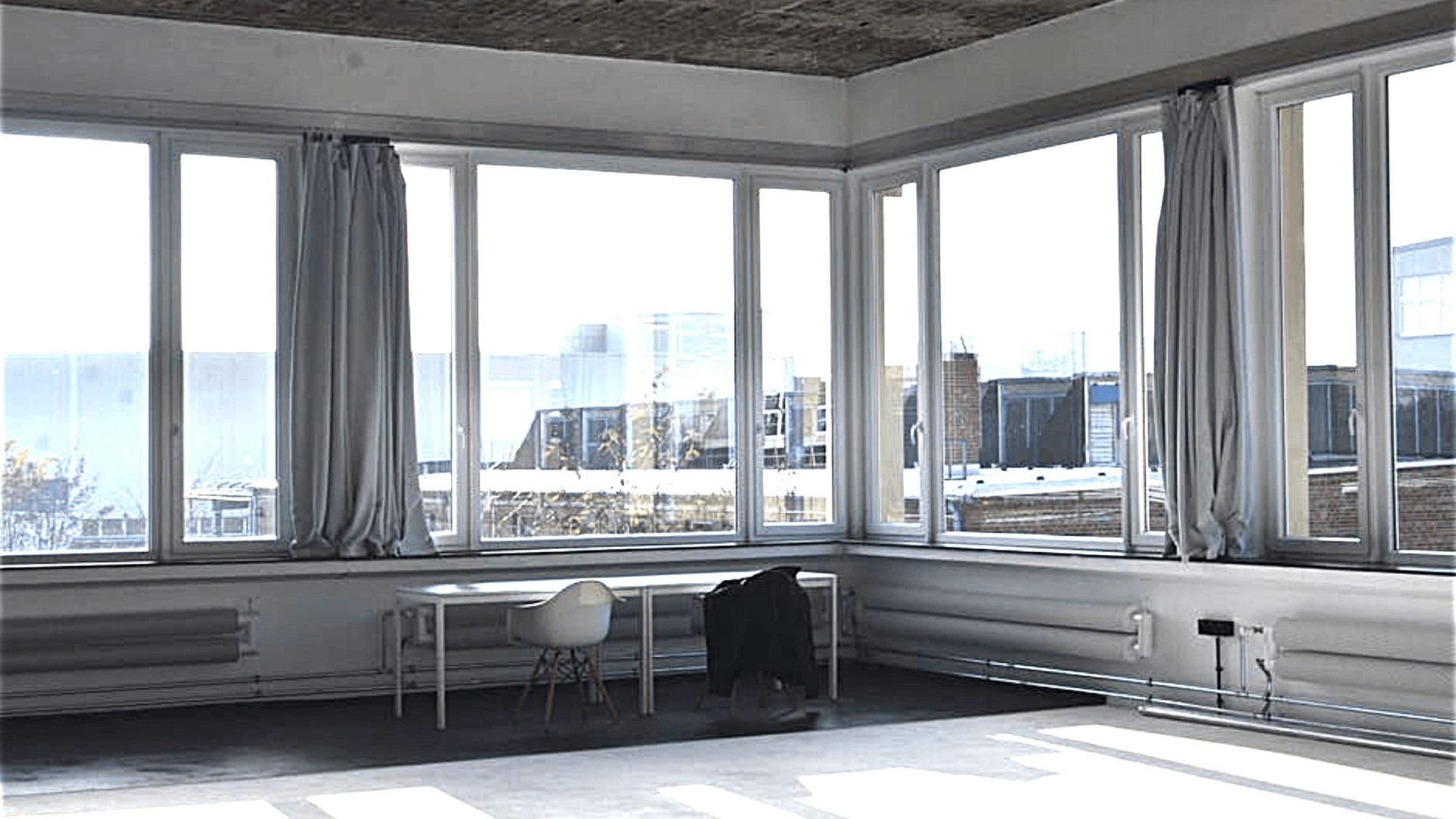 Simple Office Space Illustrated Zoom Virtual Background Template