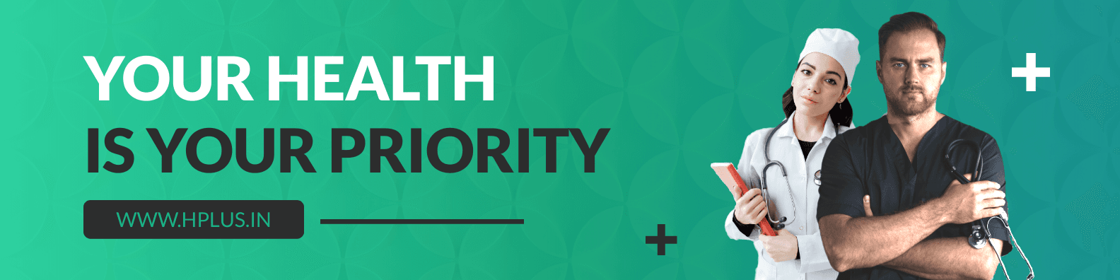 Green Doctor and Nurse Medical LinkedIn Banner Template