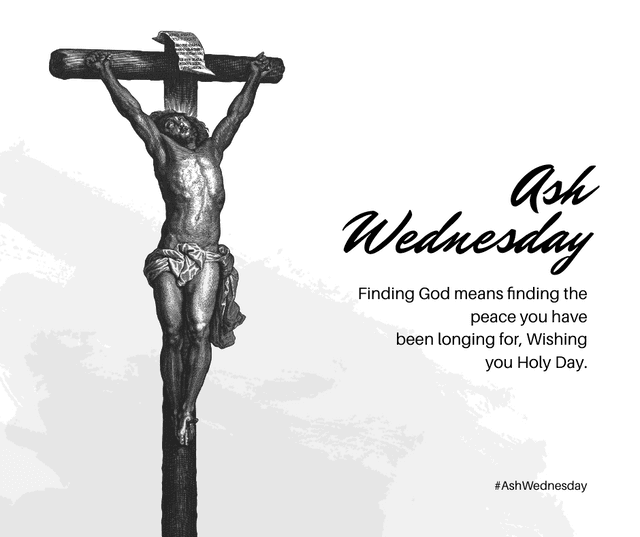 Jesus Illustrated Ash Wednesday Facebook Post Template