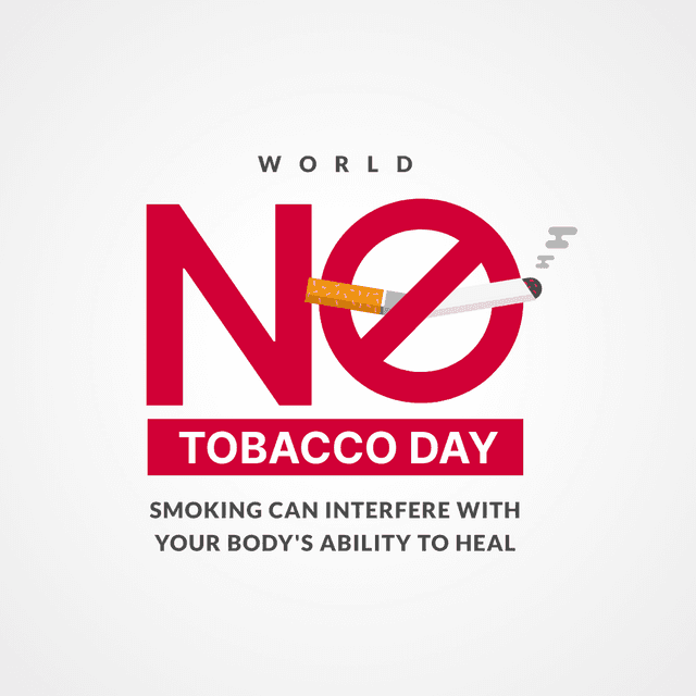 Cigarette Themed World No Tobacco Day Instagram Post Template