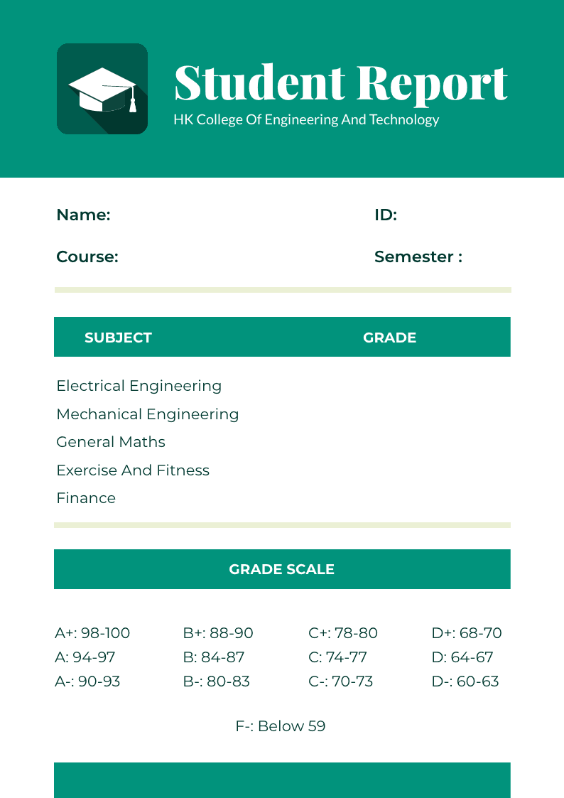 Easy and Free Customizable Report Card Templates | Picmaker