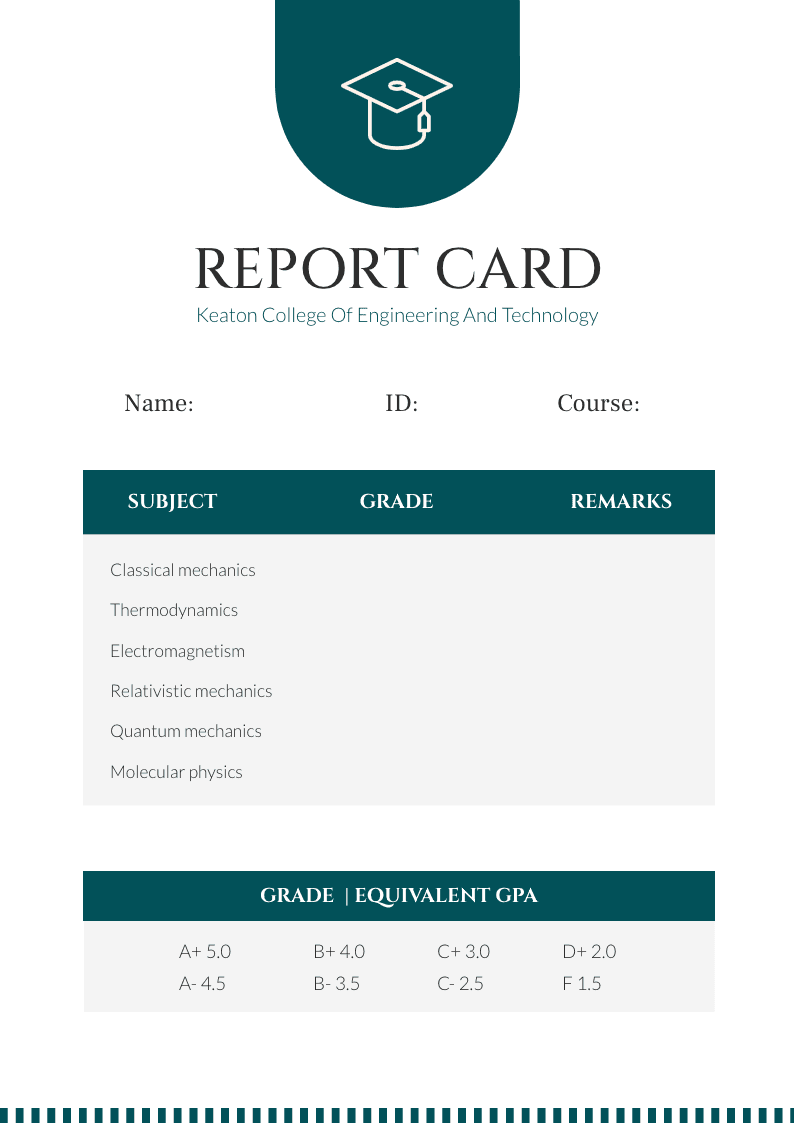 Easy and Free Customizable Report Card Templates | Picmaker
