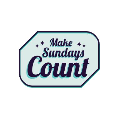 Green and Blue Make Sundays Count Sticker Template