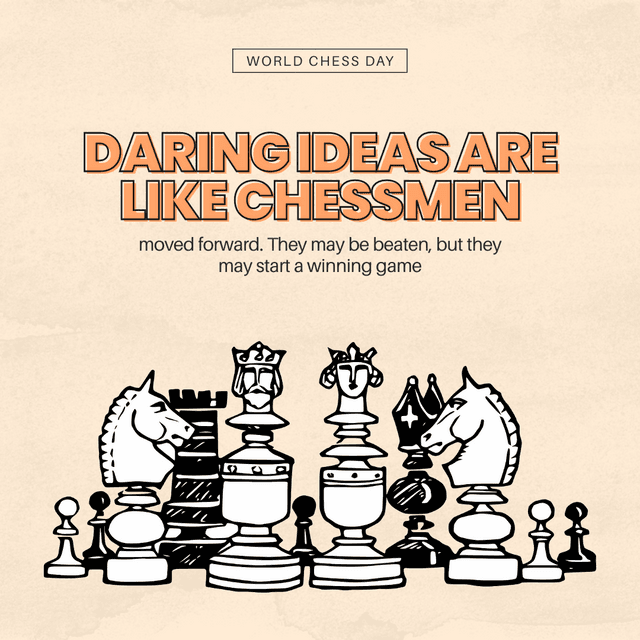 Chess Pieces Themed Chess Day Instagram Post Template
